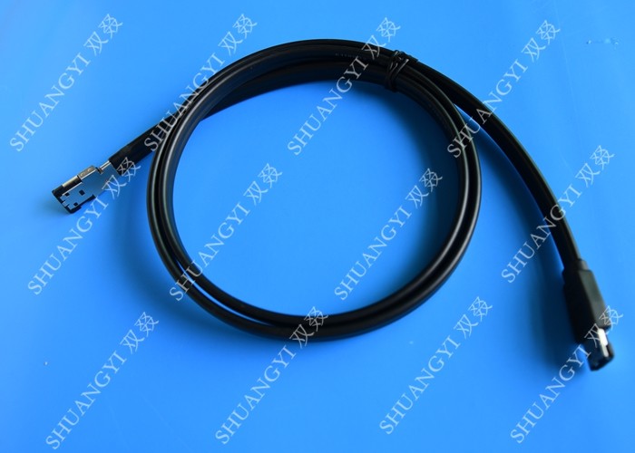 Black 7 Pin External SATA Cable , PC PCB ESATA To SATA Cable With Power