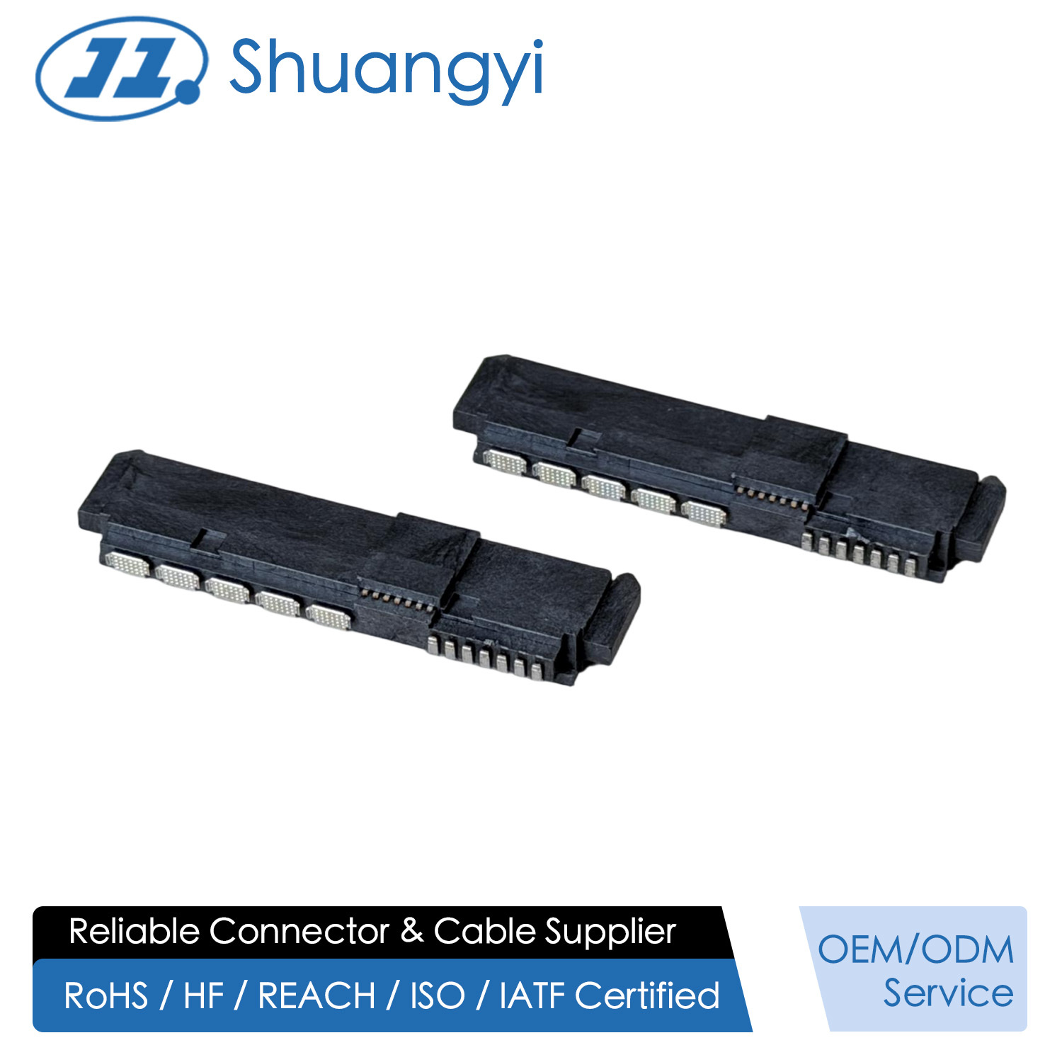 SAS 29P Right-Angle Solder wire Female Cable Connector with Positioning ...