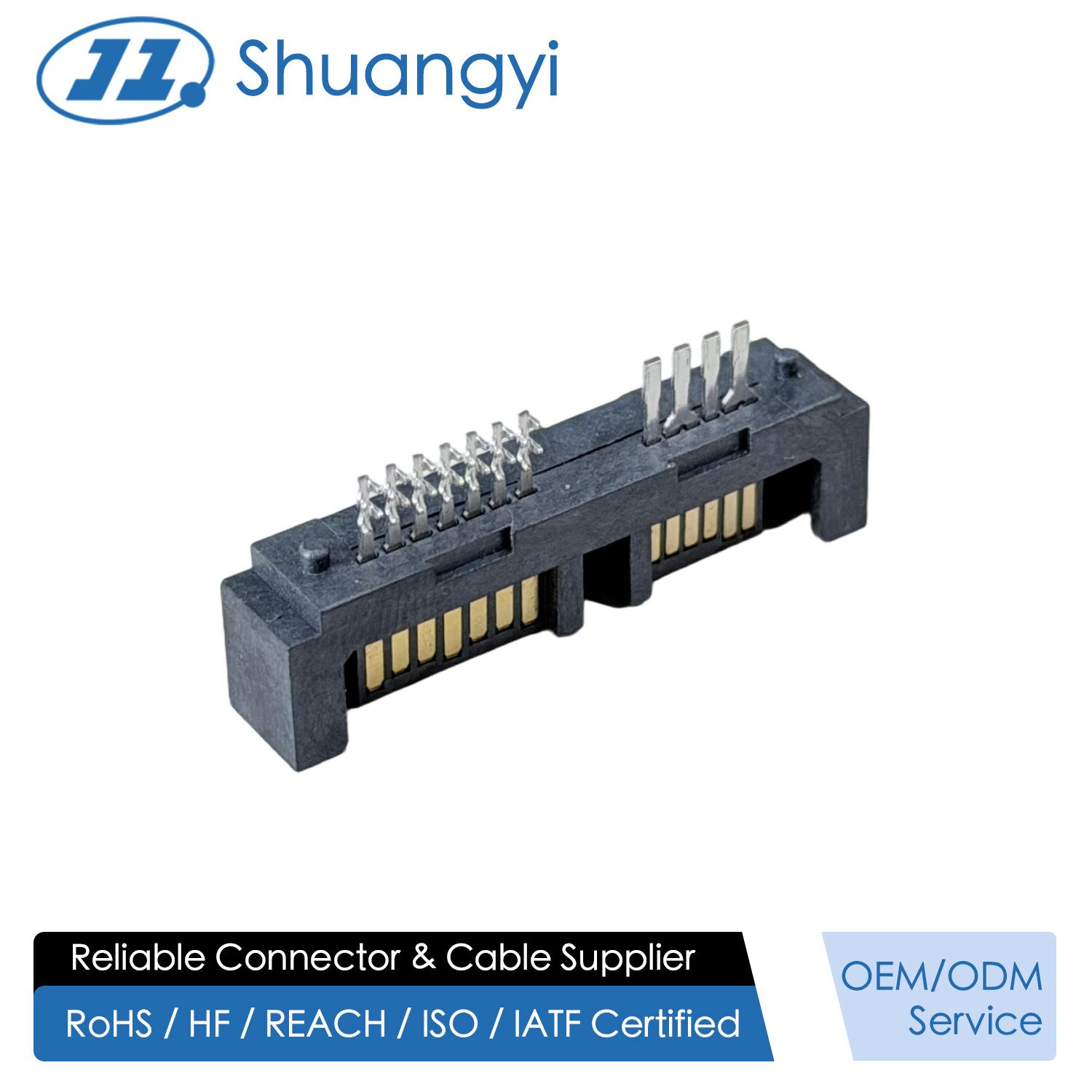 High-Reliability SATA 13Pin 180° Male Wire Cable Connector 1.27mm Pitch ...