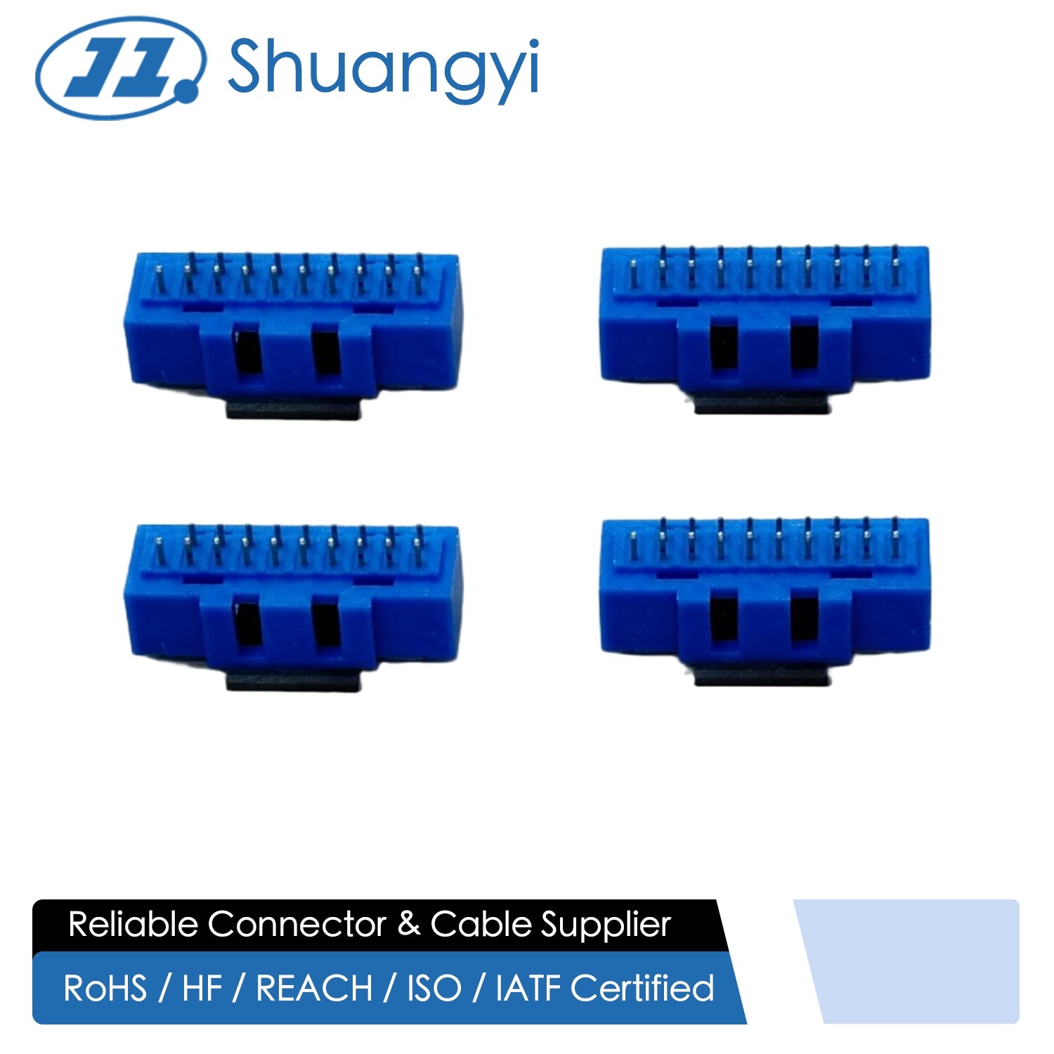20-Pin IDC Dual-Row Enclosed Male Connector, Pin-Header Type, Exposed 3 ...