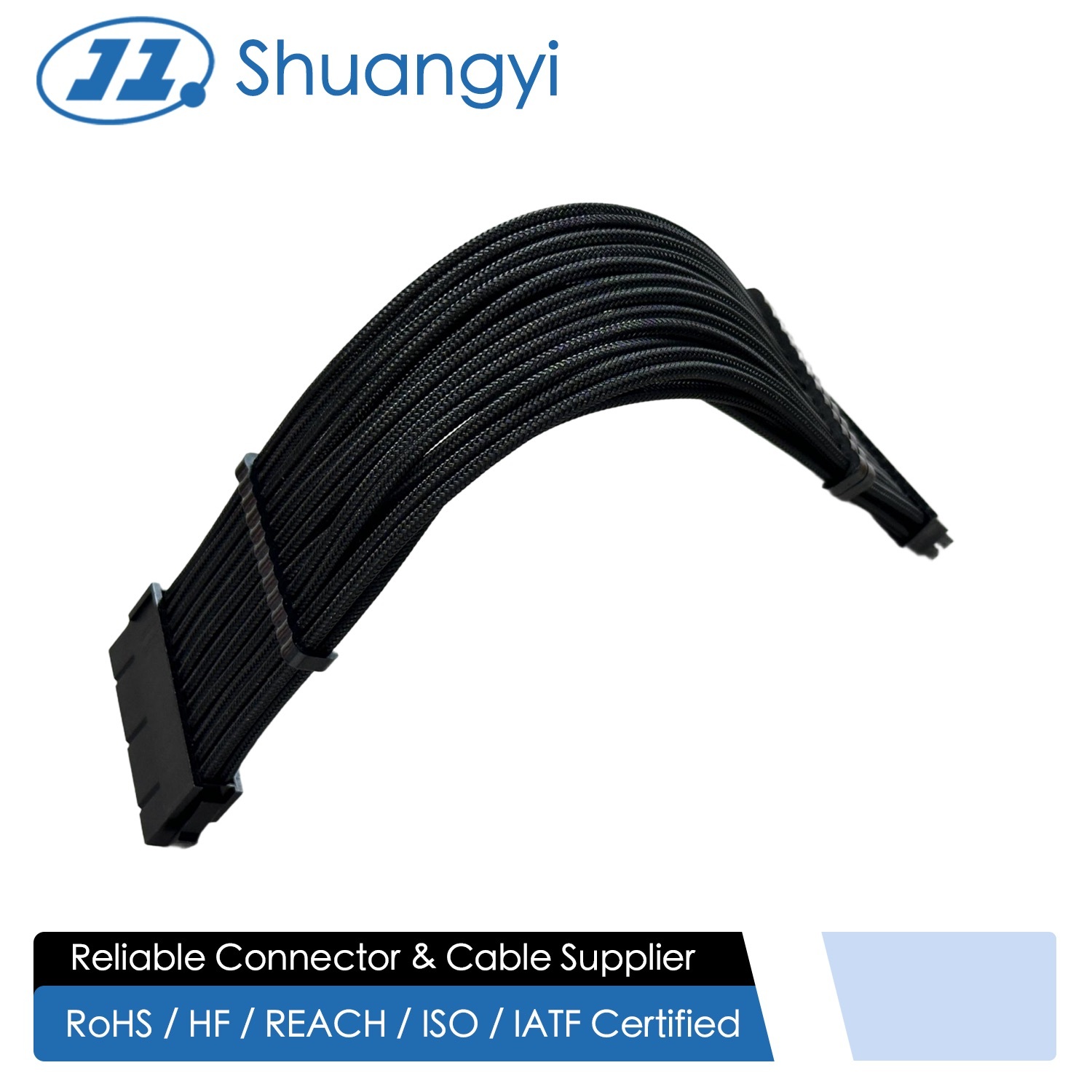 24Pin ATX Power Cable Connector Extension – Braided Wire Harness for ...