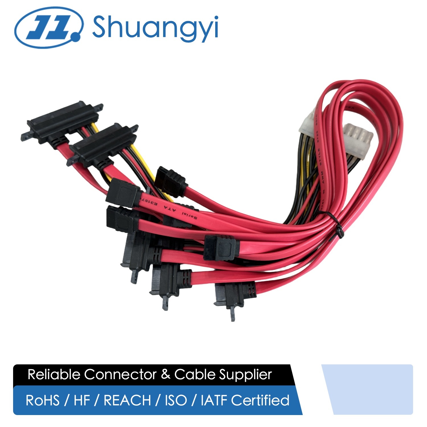 Multi-Drop SATA Power & Signal Wire Harness Connector Assembly for HDD ...