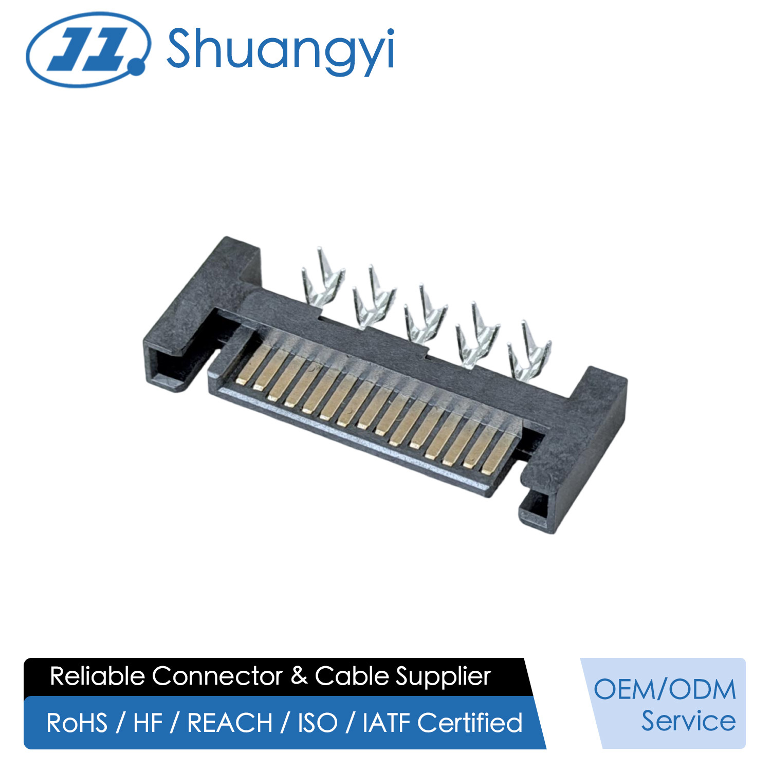 SATA 15P Male Connector | Crimp-Type Terminal 15µ” Gold Plated ...
